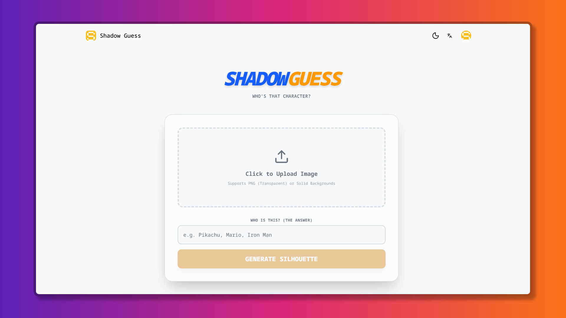 Shadow Guess - Who's That Character?